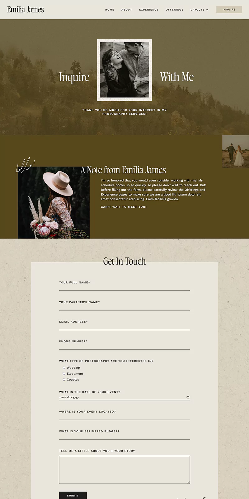 Emilia WordPress Theme - WordPress Photography Theme